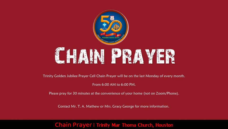 Golden Jubilee Prayer Cell Chain Prayer – Trinity Marthoma Church, Houston