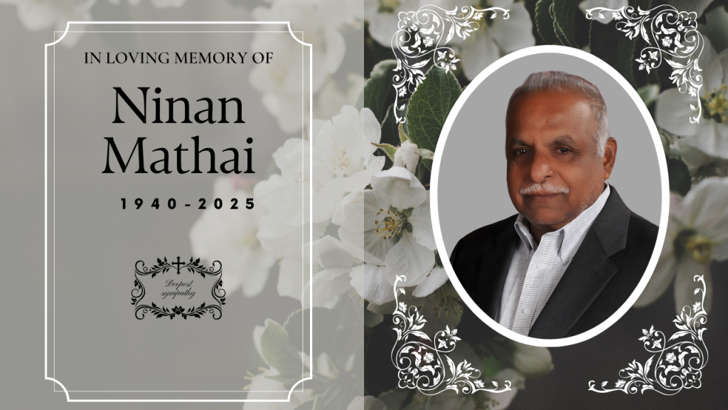 Wake/Viewing and Funeral Service for the Late Mr. Ninan Mathai ...